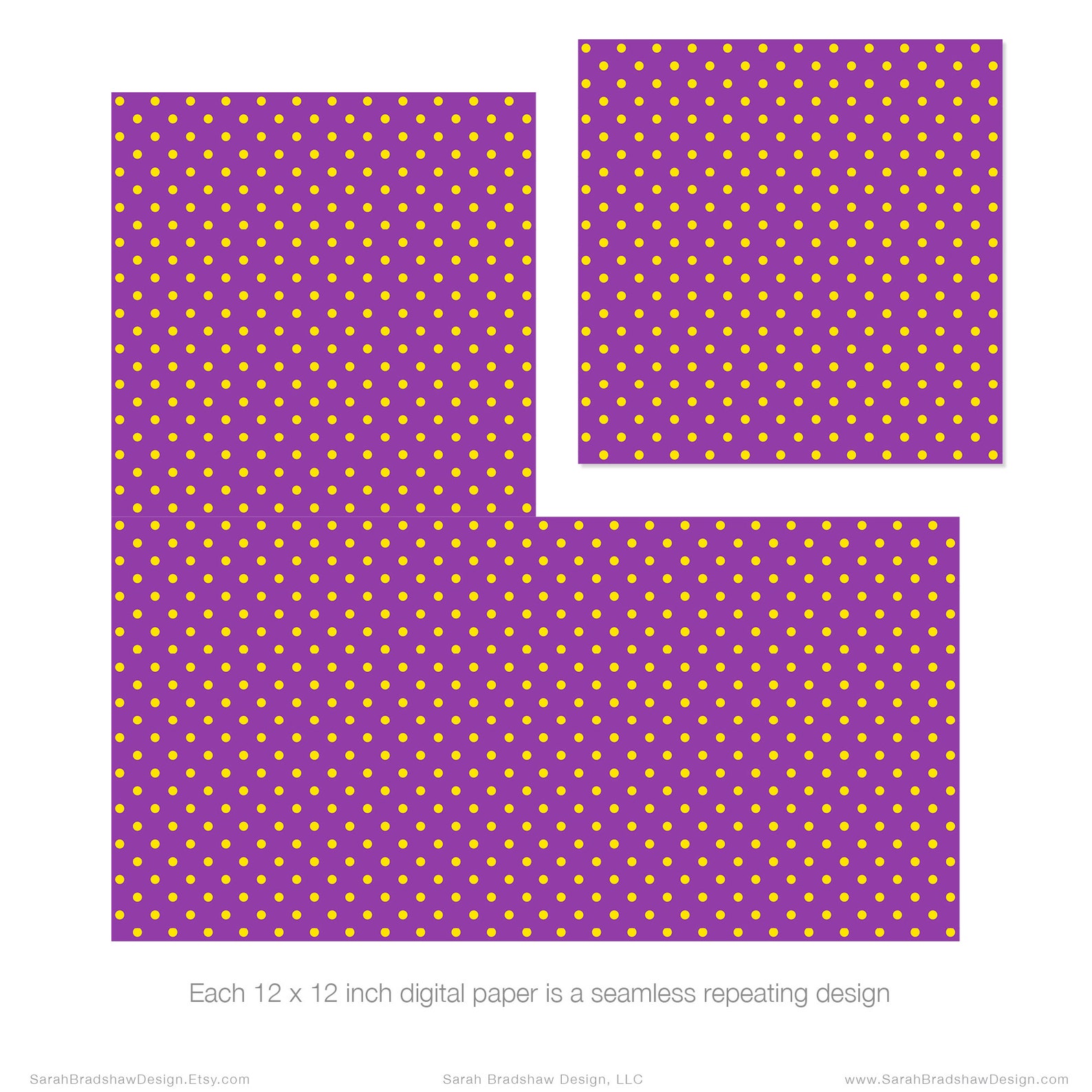 Seamless Digital Paper. Digital Pattern. Purple and Yellow. Preppy ...