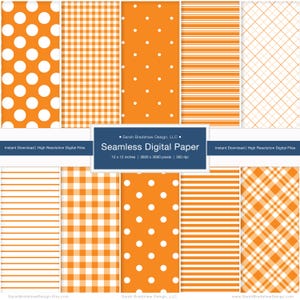 Seamless Digital Paper. Orange Digital Pattern. Orange Digital Paper ...