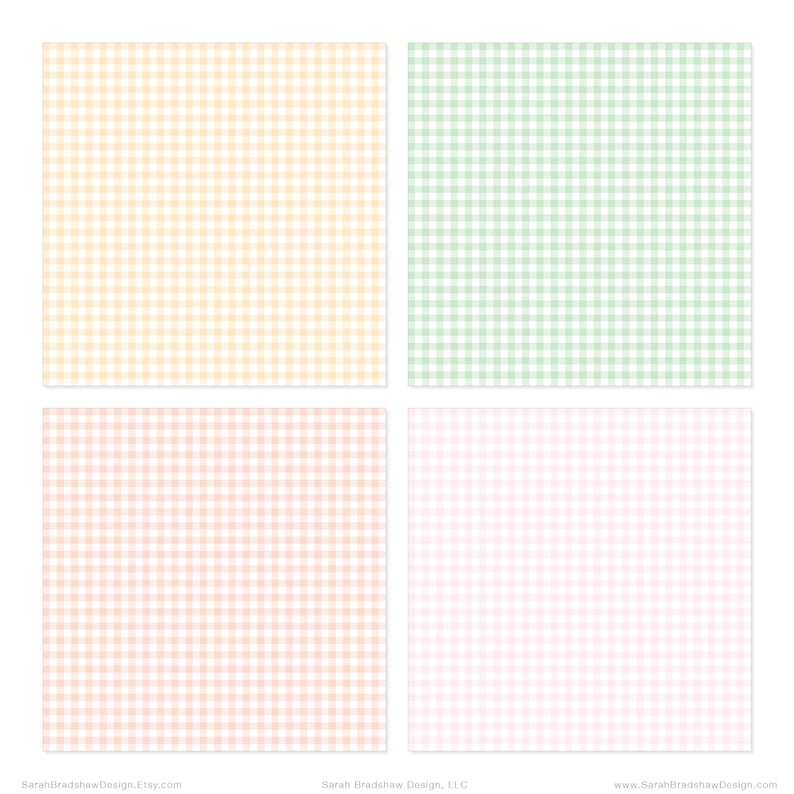Seamless Digital Paper. Gingham Digital Paper. Pastel Gingham Digital ...