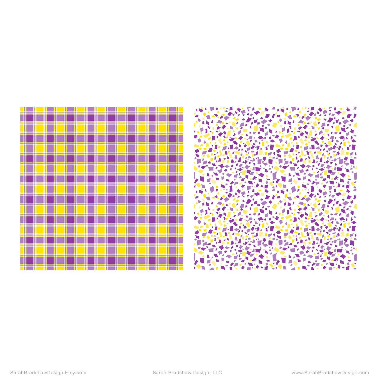 Seamless Digital Paper. Digital Pattern. Purple and Yellow. Preppy ...