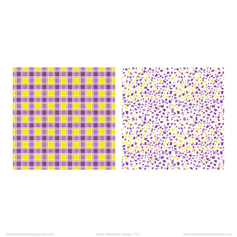 Seamless Digital Paper. Digital Pattern. Purple and Yellow. Preppy ...