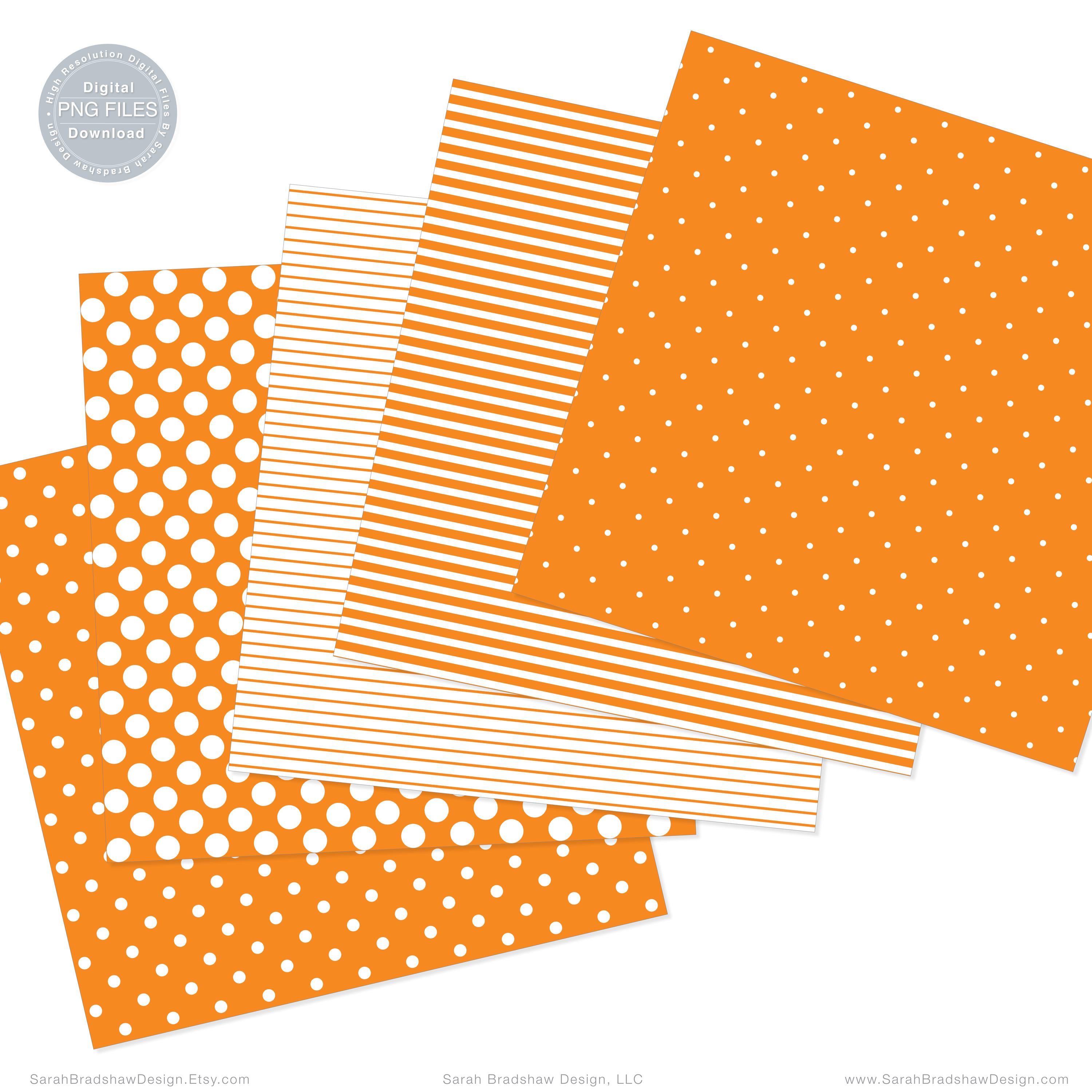 Seamless Digital Paper. Orange Digital Pattern. Orange Digital Paper ...