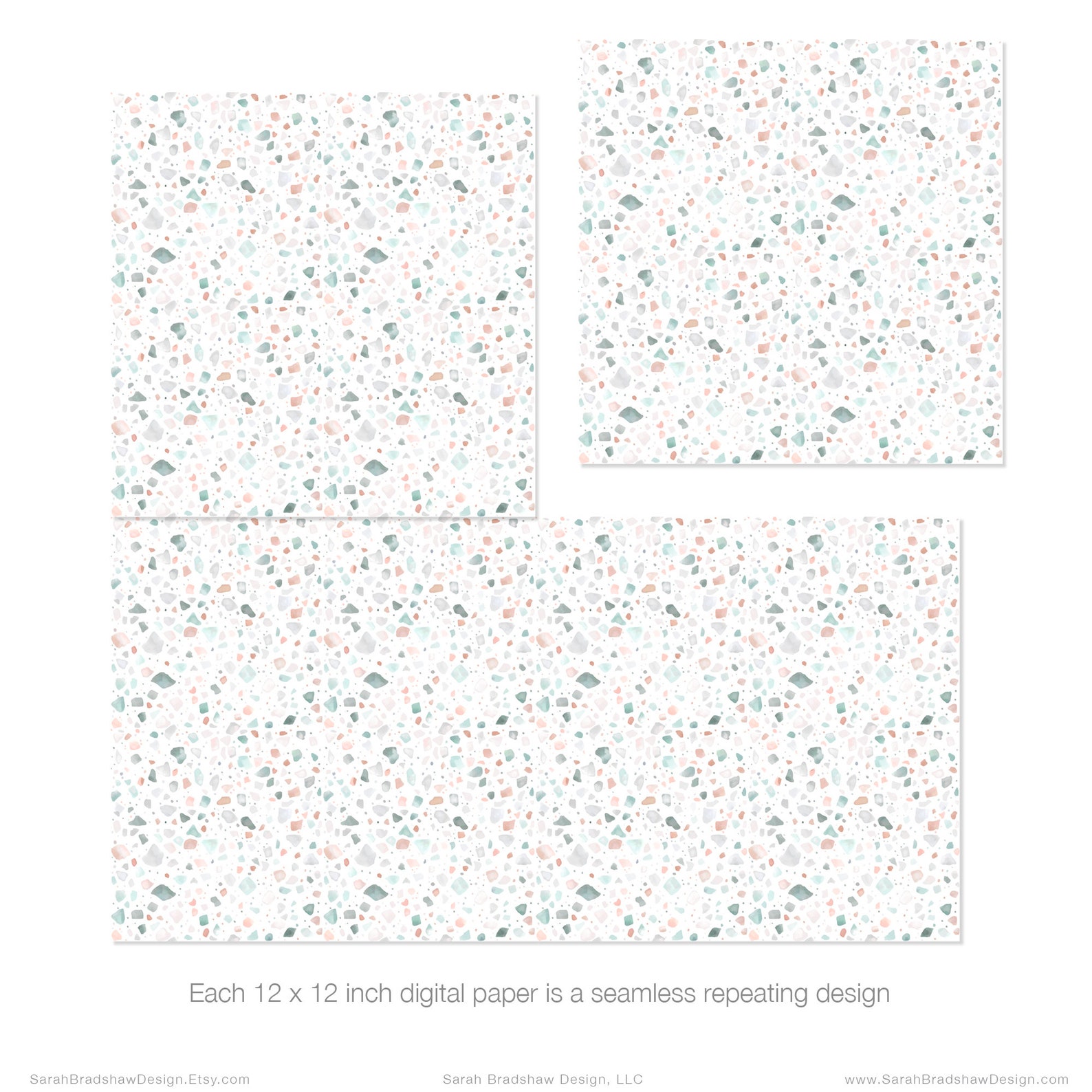 Seamless Digital Paper. Digital Pattern. Terrazzo Print. Seamless ...