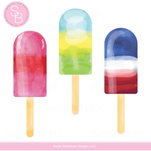Popsicle Clip Art. Watercolor Clip Art. Watercolor Popsicle ...