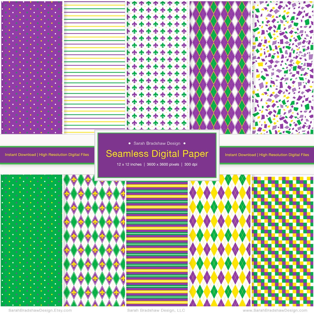 Seamless Digital Paper. Digital Pattern. Mardi Gras Digital Paper ...