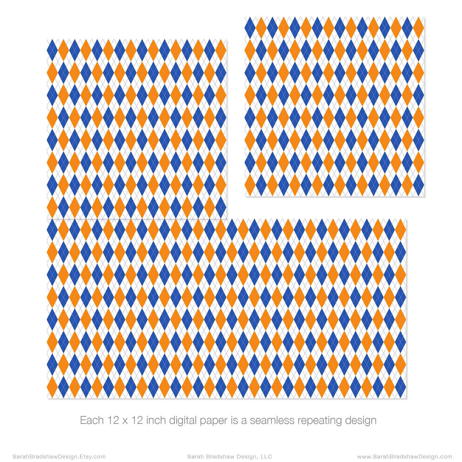 Seamless Digital Paper. Digital Pattern. Preppy Patterns. Orange and ...