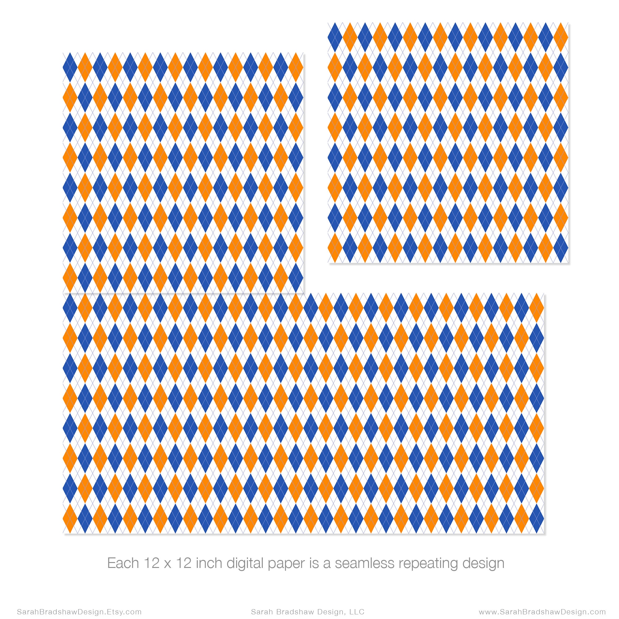 Seamless Digital Paper. Digital Pattern. Preppy Patterns. Orange and ...