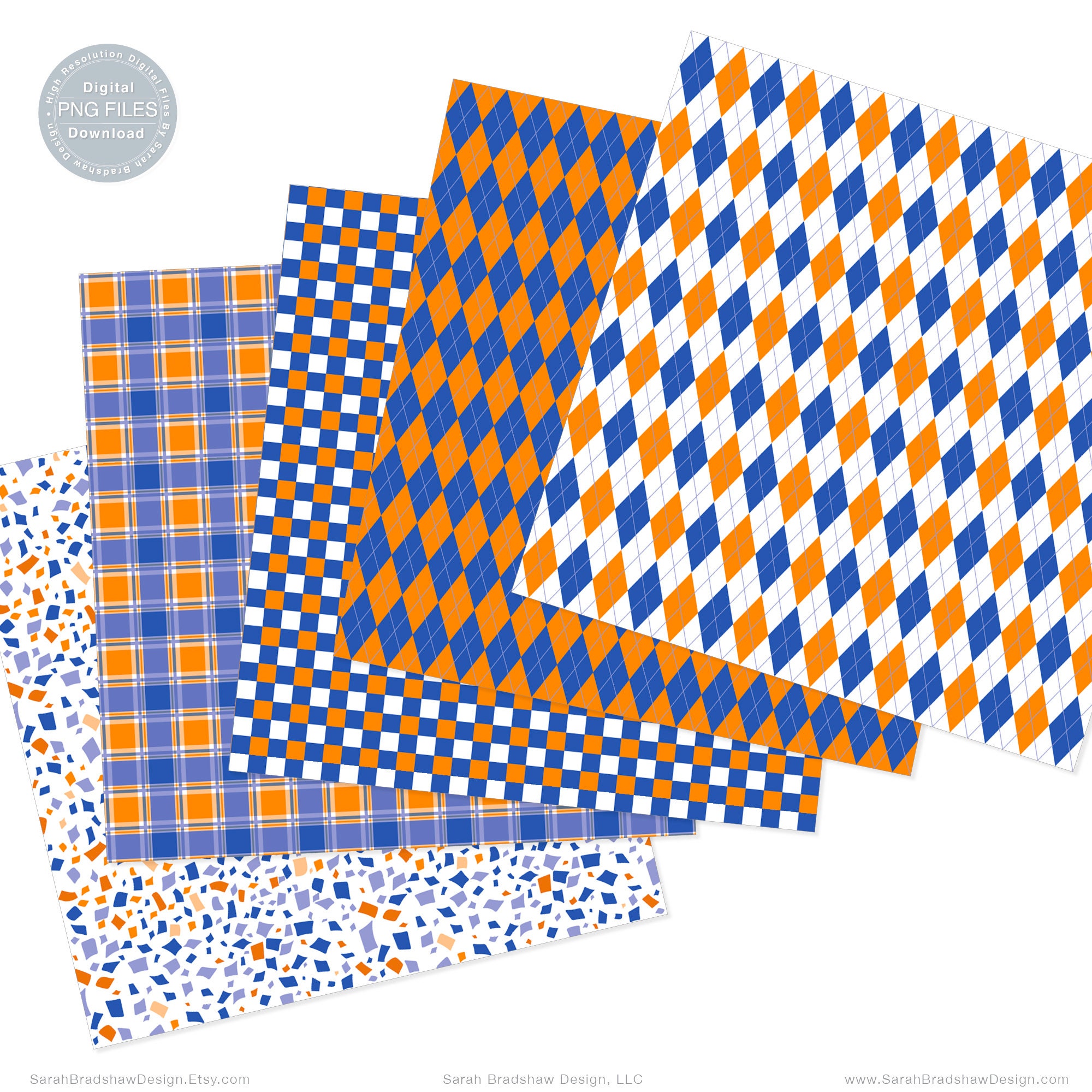 Seamless Digital Paper. Digital Pattern. Preppy Patterns. Orange and ...