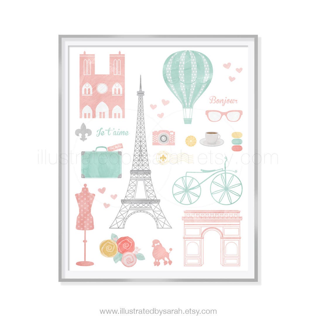 Paris Print. Printable Poster. Paris Wall Art. Travel Poster. Digital ...