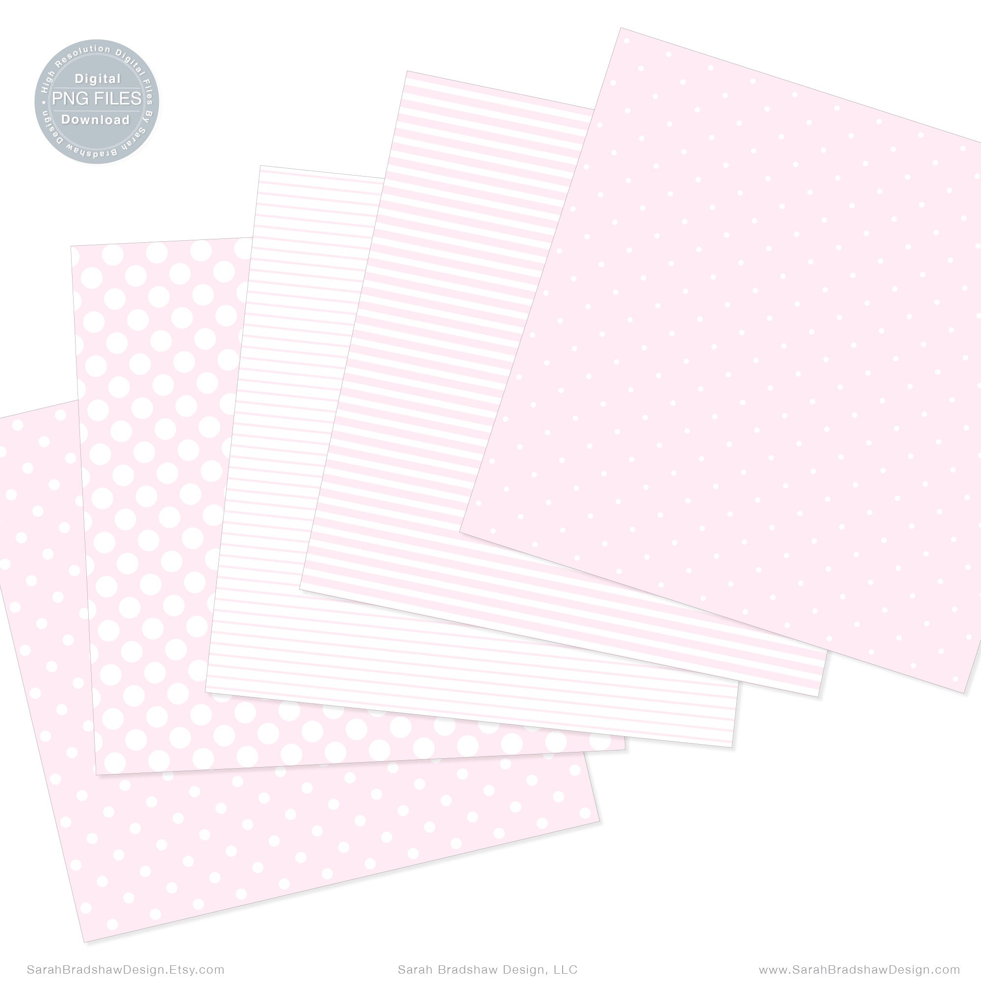 Pastel Pink Digital Paper: Seamless Patterns (PNG Files) - Etsy