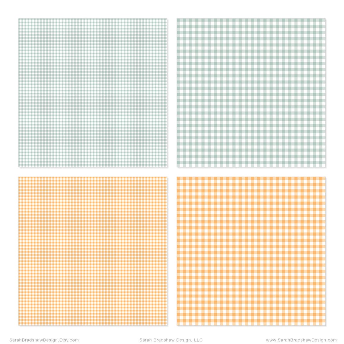 Fall Gingham Digital Paper: Seamless Autumn Picnic Print (digital ...
