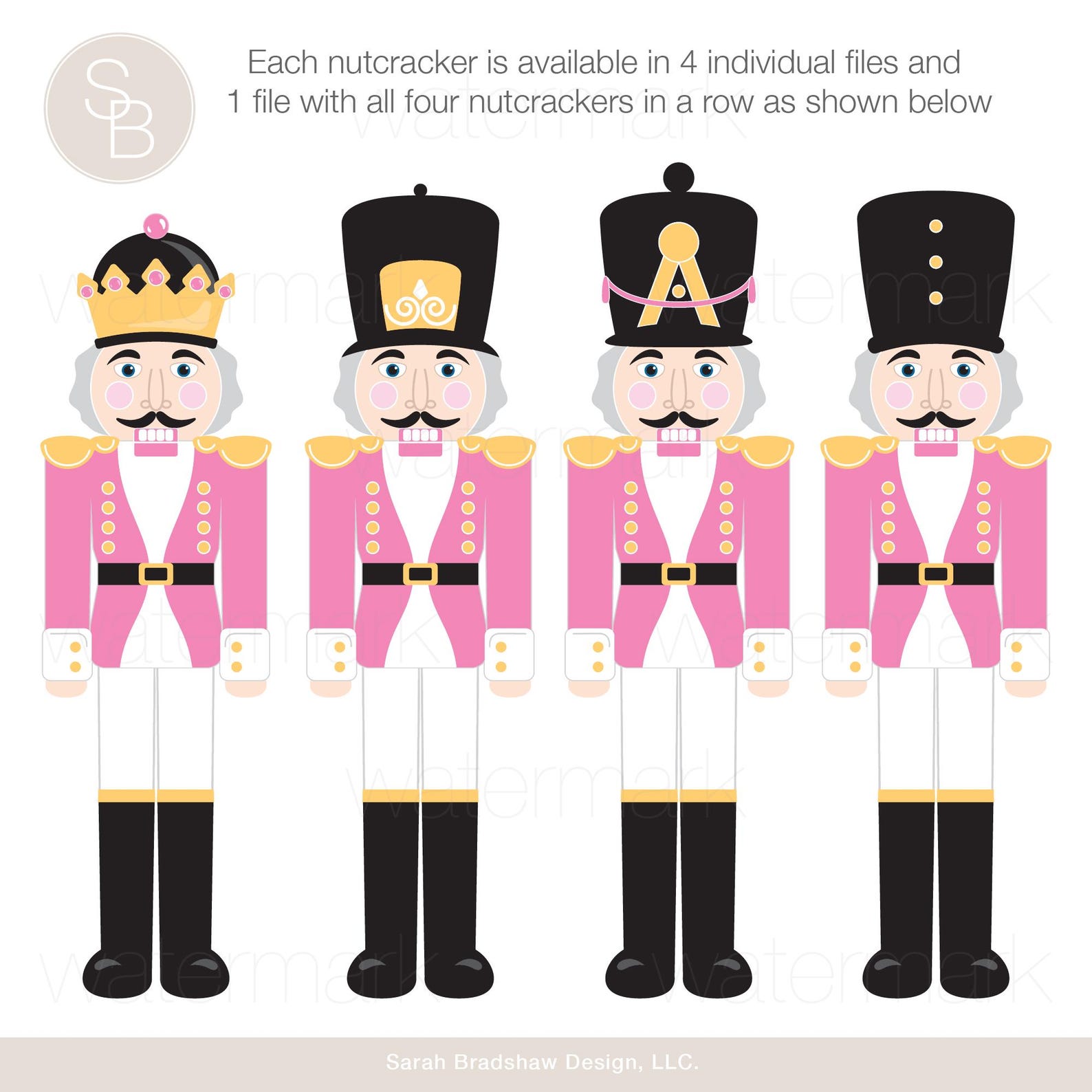 Pink Nutcracker Clip Art Set. Pink Nutcracker Clip Art. Christmas Clip ...