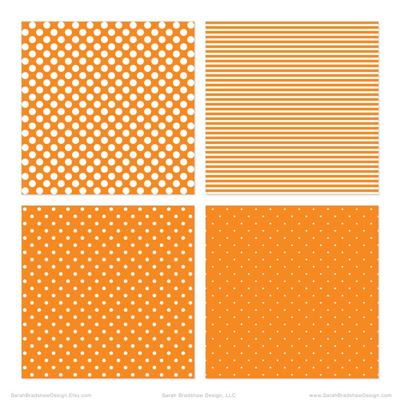 Seamless Digital Paper. Orange Digital Pattern. Orange Digital Paper ...