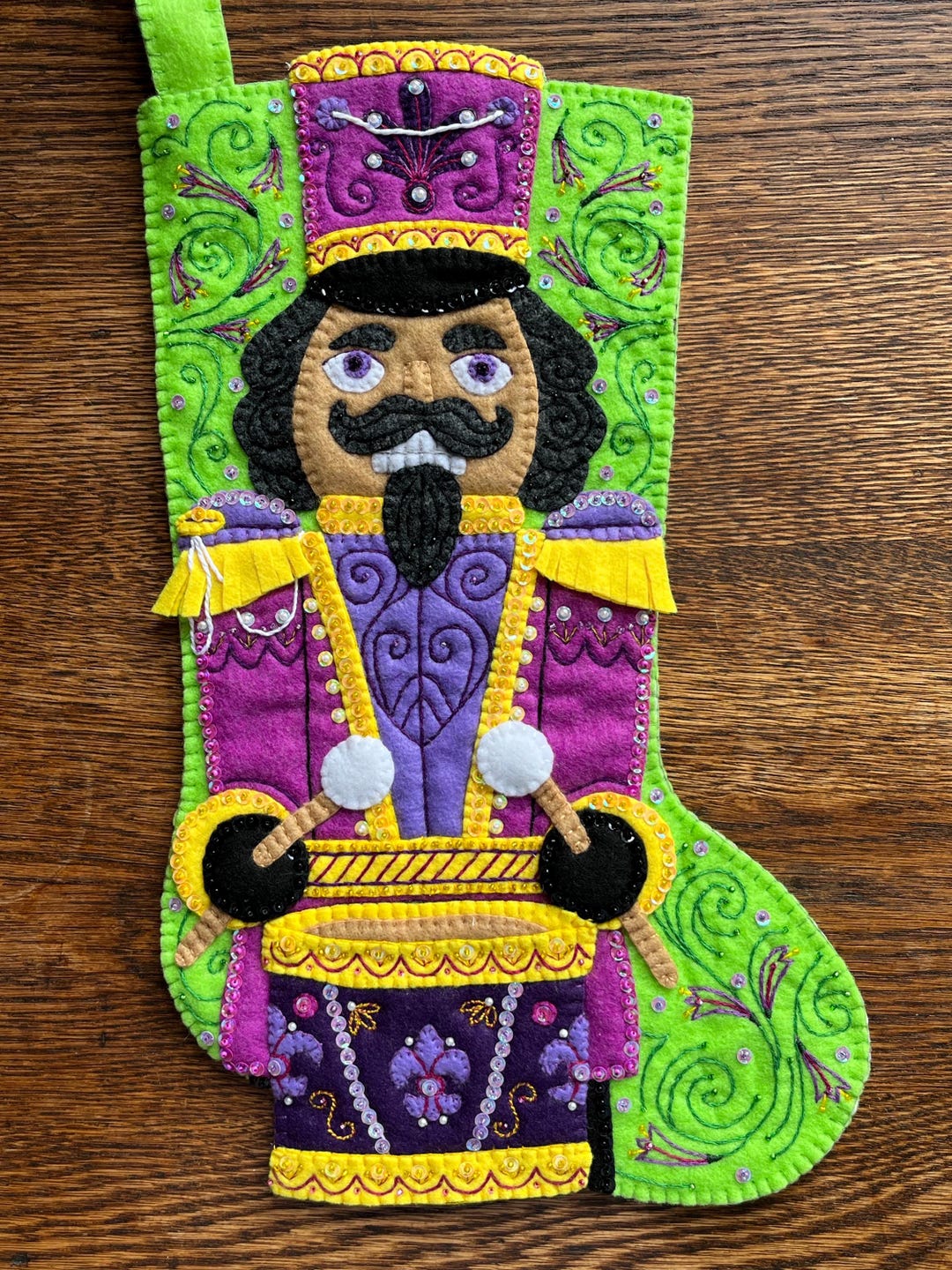 Christmas Stocking, Nutcracker, Personalized, Handmade Holiday Heirloom, Felt Applique, Drummer ...
