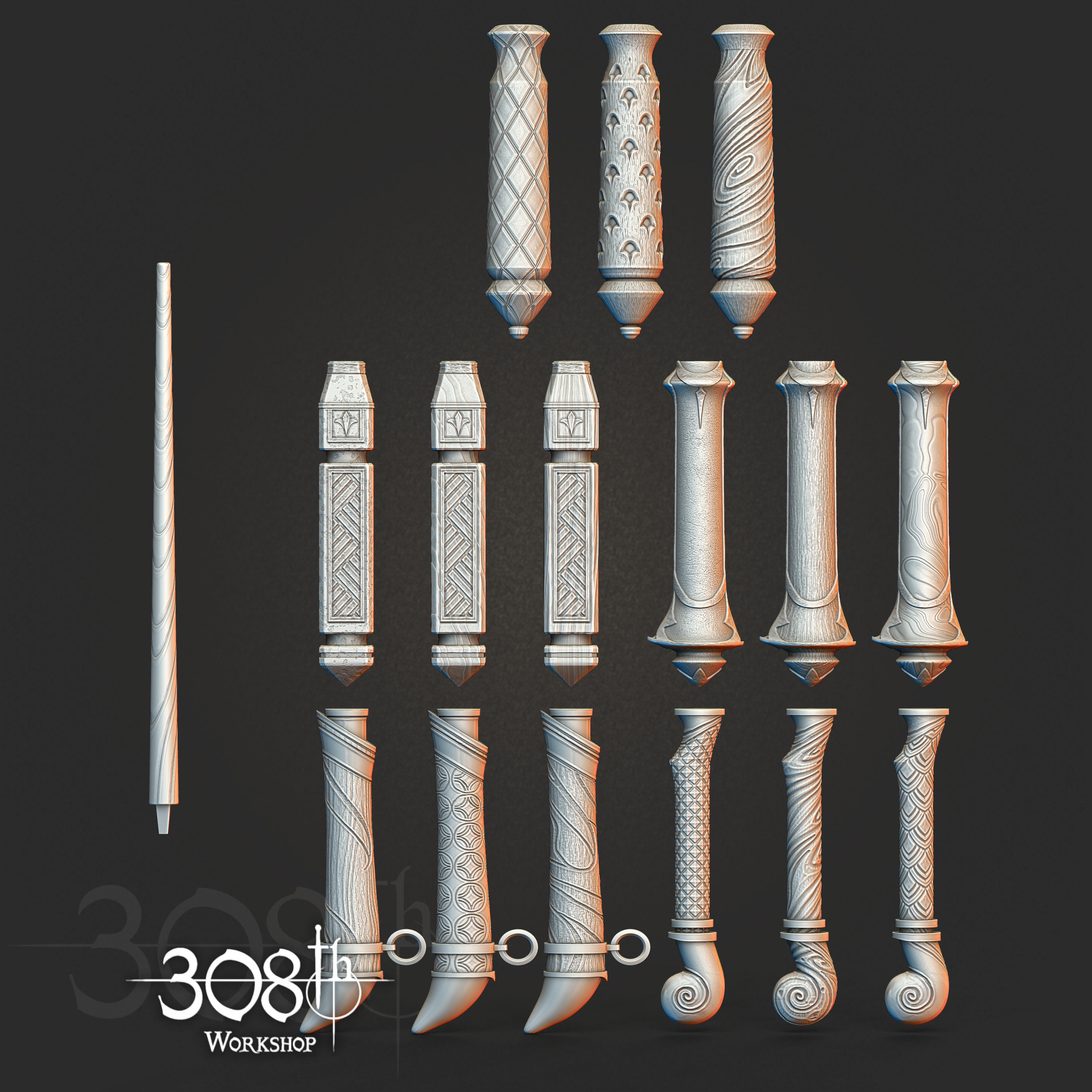 Wands and Handles Complete Set - Hogwarts Legacy - STL Digital Model 3D ...
