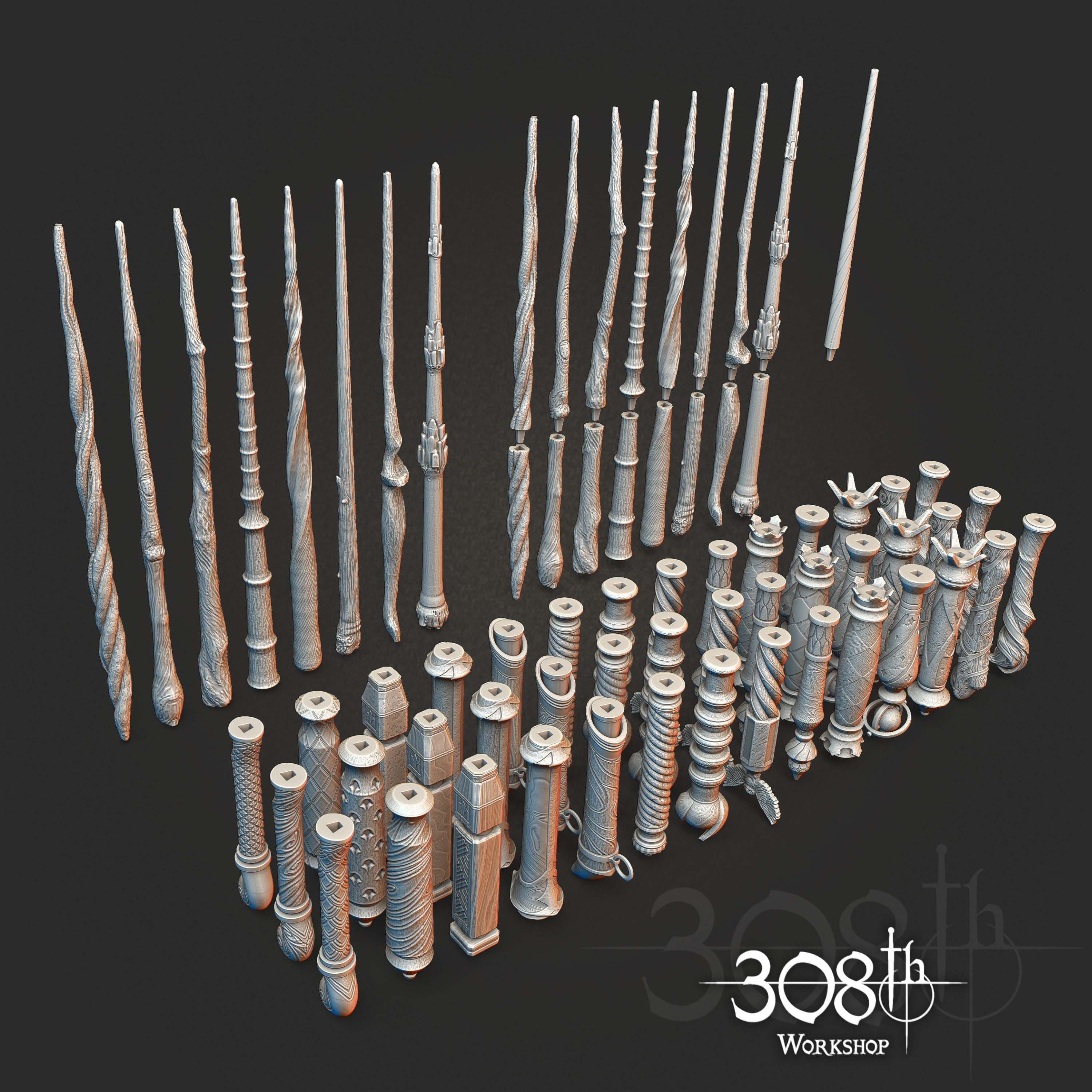 Wands and Handles Complete Set - Hogwarts Legacy - STL Digital Model 3D ...