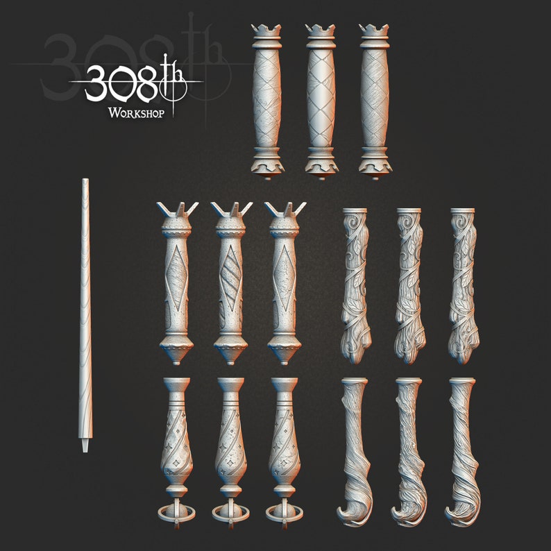 Wands and Handles Complete Set - Hogwarts Legacy - STL Digital Model 3D ...