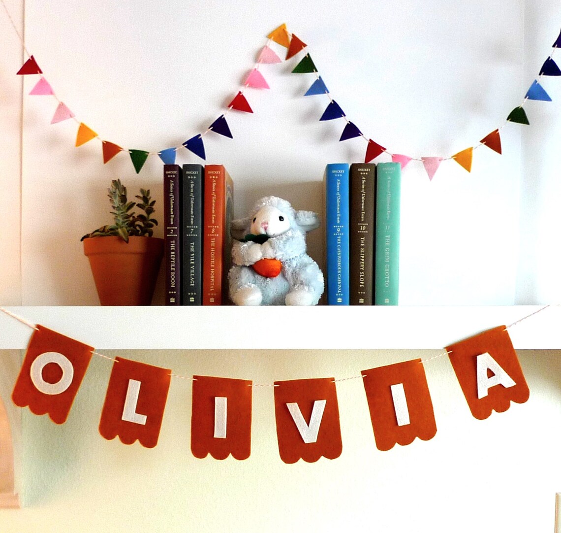 Custom Kids Felt Name Sign Nursery Decorkids Bedroom Decor - Etsy