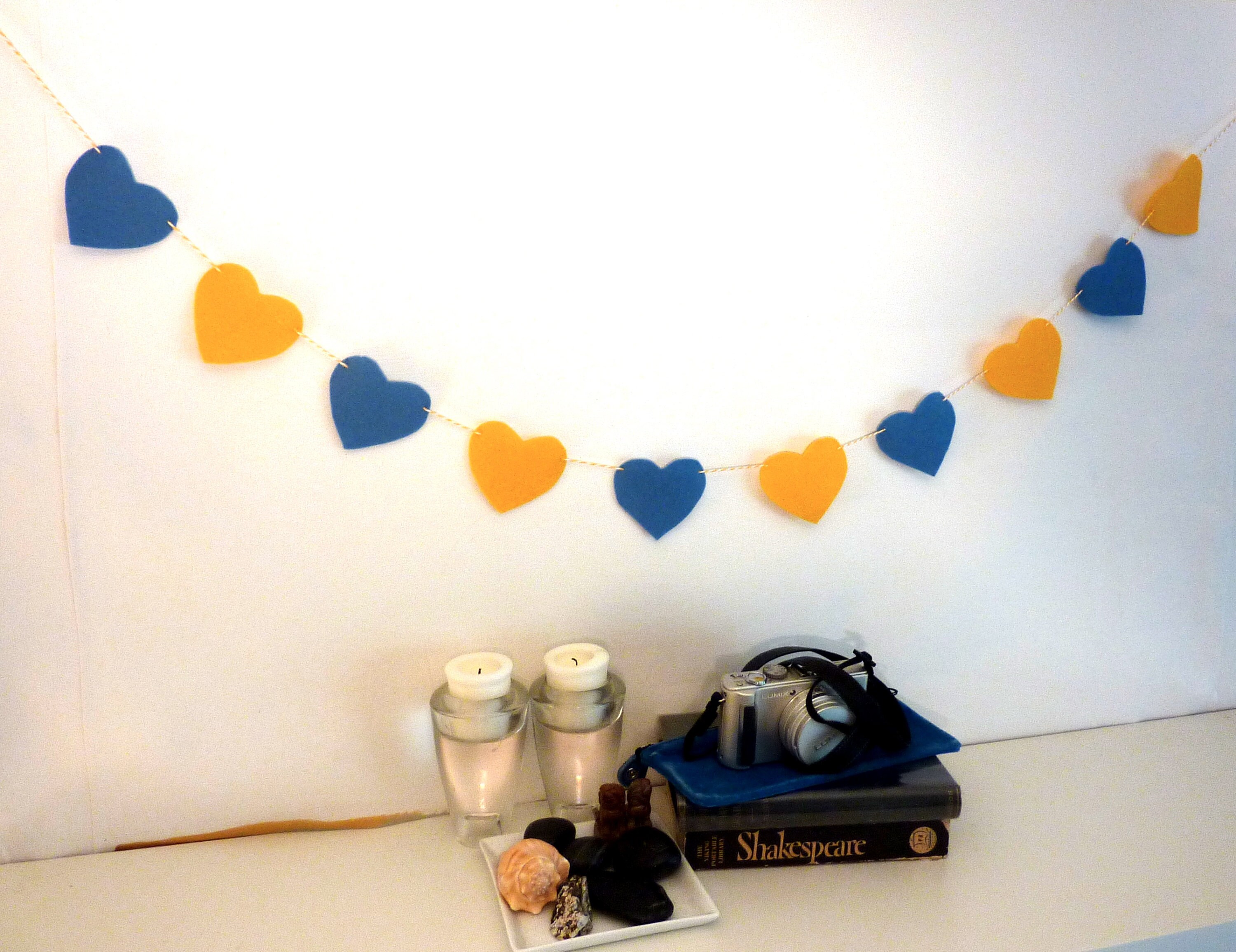 Custom Colors UCLA Felt Heart Garland Banner Dorm Room Decor | Etsy