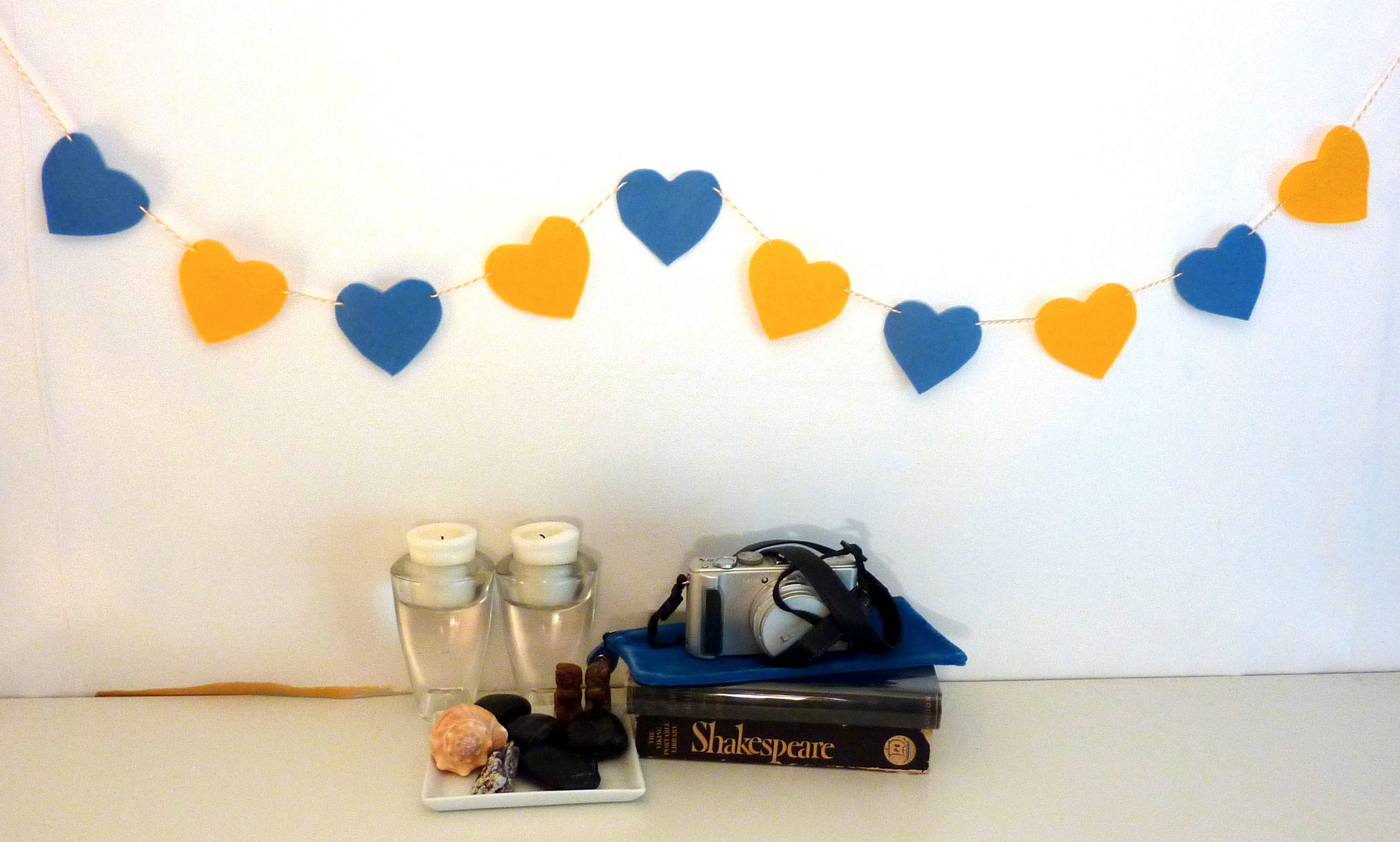 Custom Colors UCLA Felt Heart Garland Banner Dorm Room Decor | Etsy