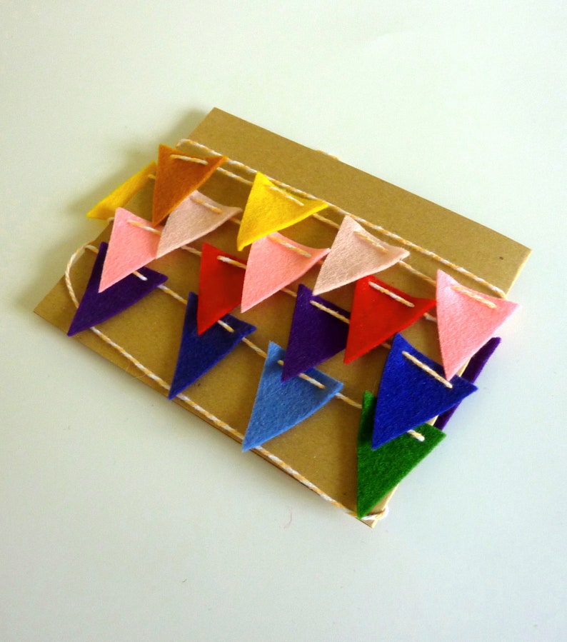 Happy Birthday Wool Felt Mini Rainbow Pennant Garland - Etsy