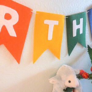 Large Felt Happy Birthday Rainbow Banner, Rainbow Felt Garland, Kid ...