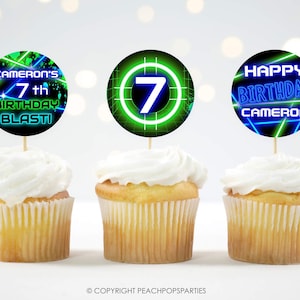 Laser Tag Cupcake Toppers - Etsy