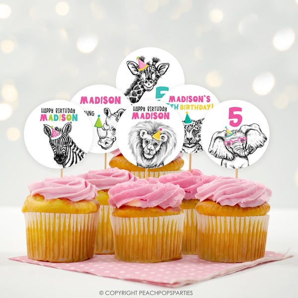 Zoo Cupcake Topper - Etsy