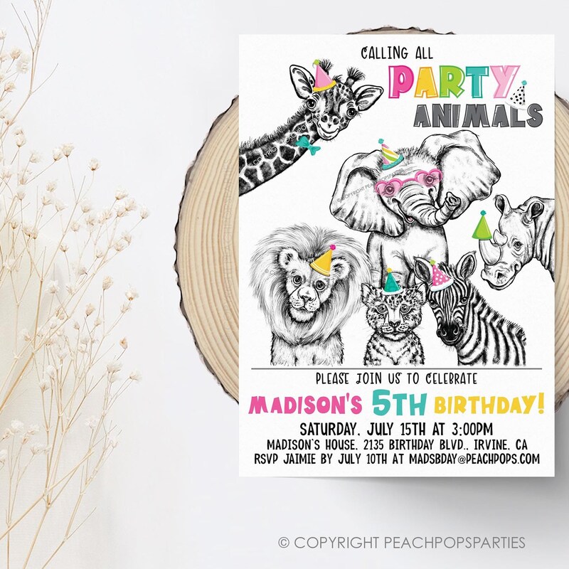 Party Animal Invite - Etsy