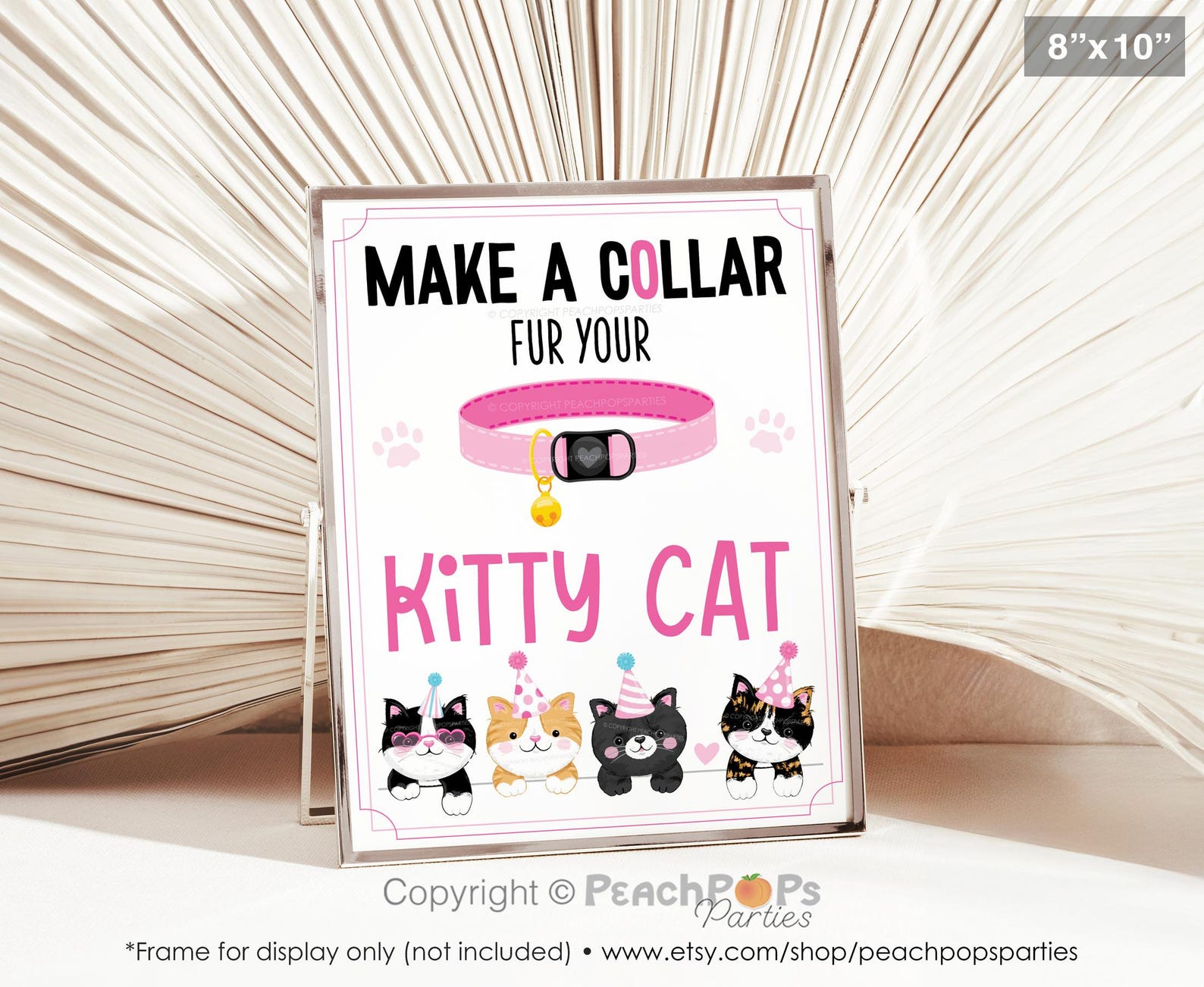 EDITABLE Make a Collar Sign Kitten Birthday Party DIGITAL Kitty ...