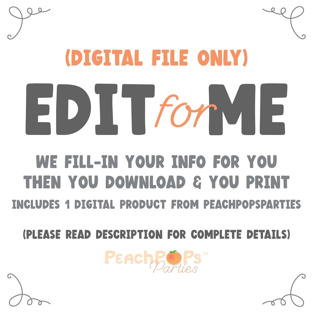 EDIT for Me We Edit 1 Digital Invitation for You From Our Shop 24 Hr ...