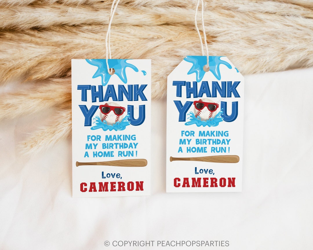 Editable Baseball Tag Thank You Baseball Favor Tag Baseball - Etsy