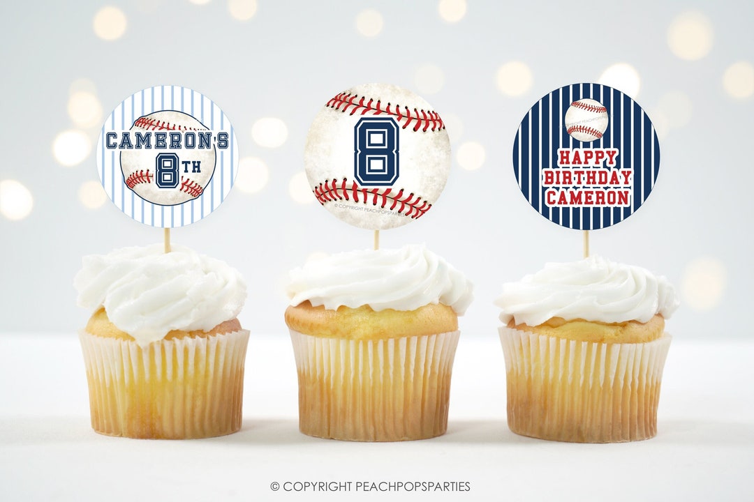 Baseball Cupcake Toppers Birthday Toppers Cake Rookie DIGITAL Printable ...