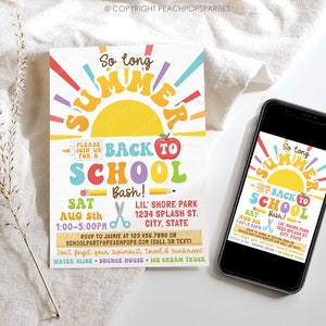 Back to School Party Invitation EDITABLE Groovy End of - Etsy