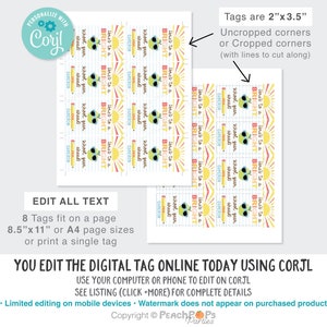 Back to School Gift Tag, Bright School Year, First Day of School, Boho ...