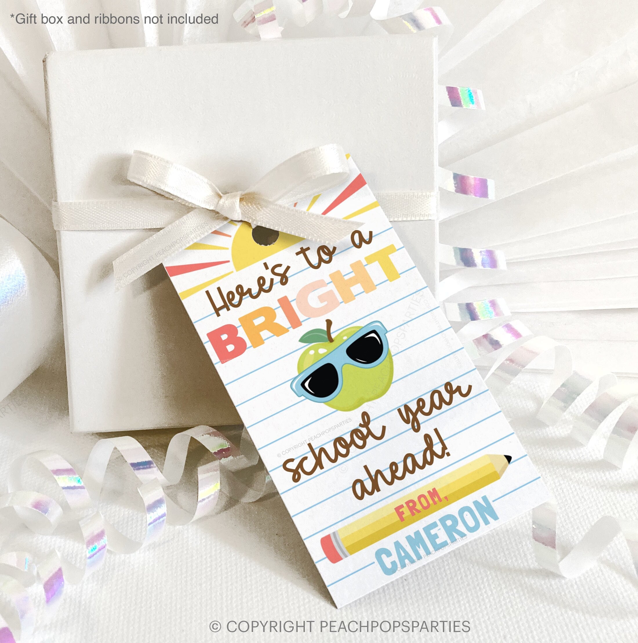 Back to School Gift Tag, Bright School Year, First Day of School, Boho ...