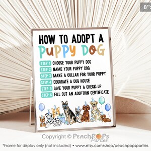 Dog Adoption Sign EDITABLE How to Adopt a Puppy DIGITAL Pawty 8x10 ...