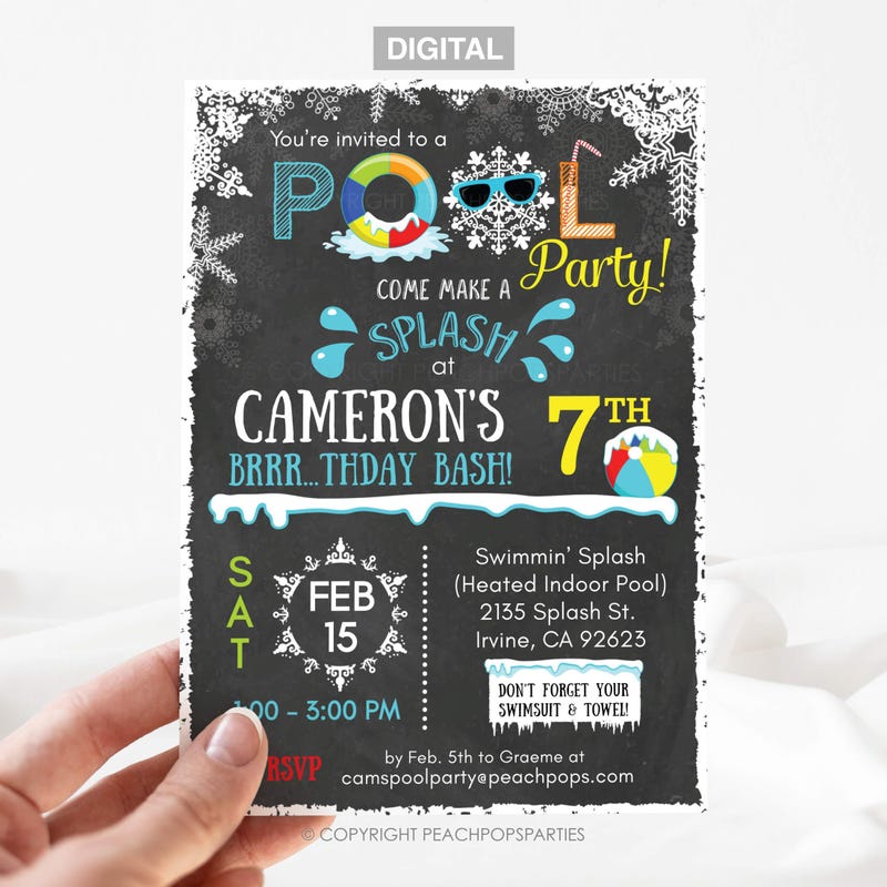 Pool Party Invite - Etsy
