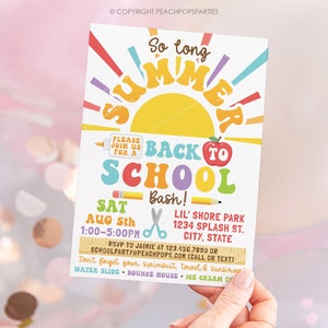 Back to School Party Invitation EDITABLE Groovy End of - Etsy