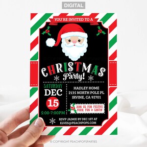 Christmas Party Invitation Santa Kids Family Christmas Party DIGITAL ...