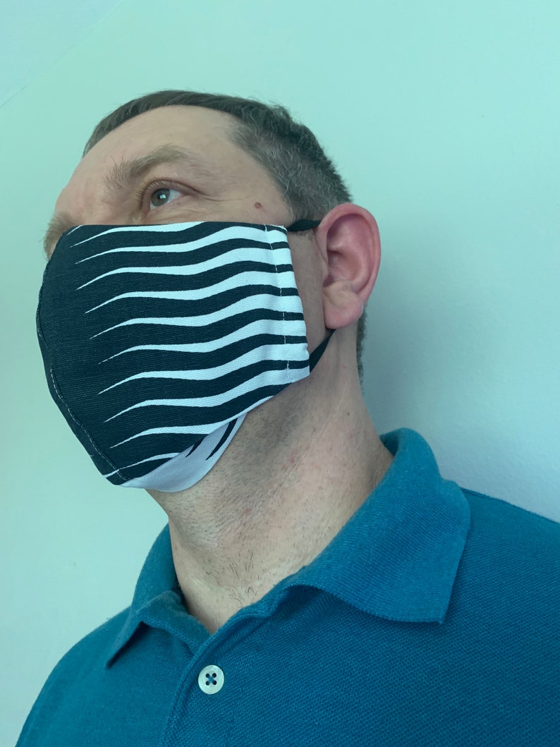 Face mask for man/ Under chin cover piece / Mask/ black and | Etsy