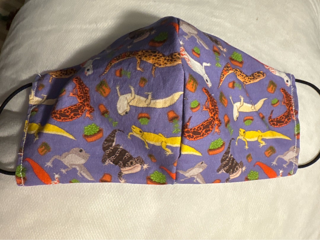 Leopard Gecko Face Mask. Reversible Double Layered Cotton Fabric. - Etsy