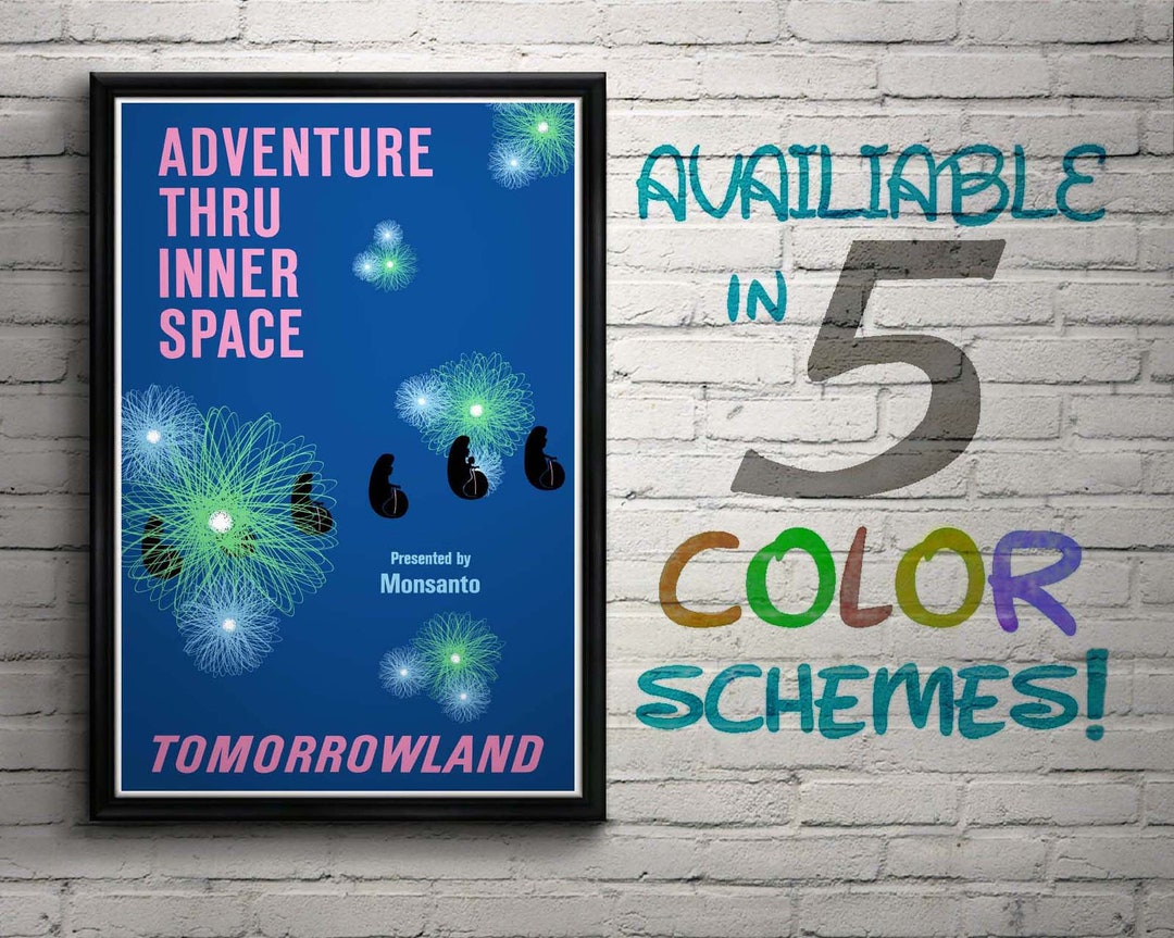 Vintage Disneyland Adventure Thru Inner Space Attraction Poster, Disney ...