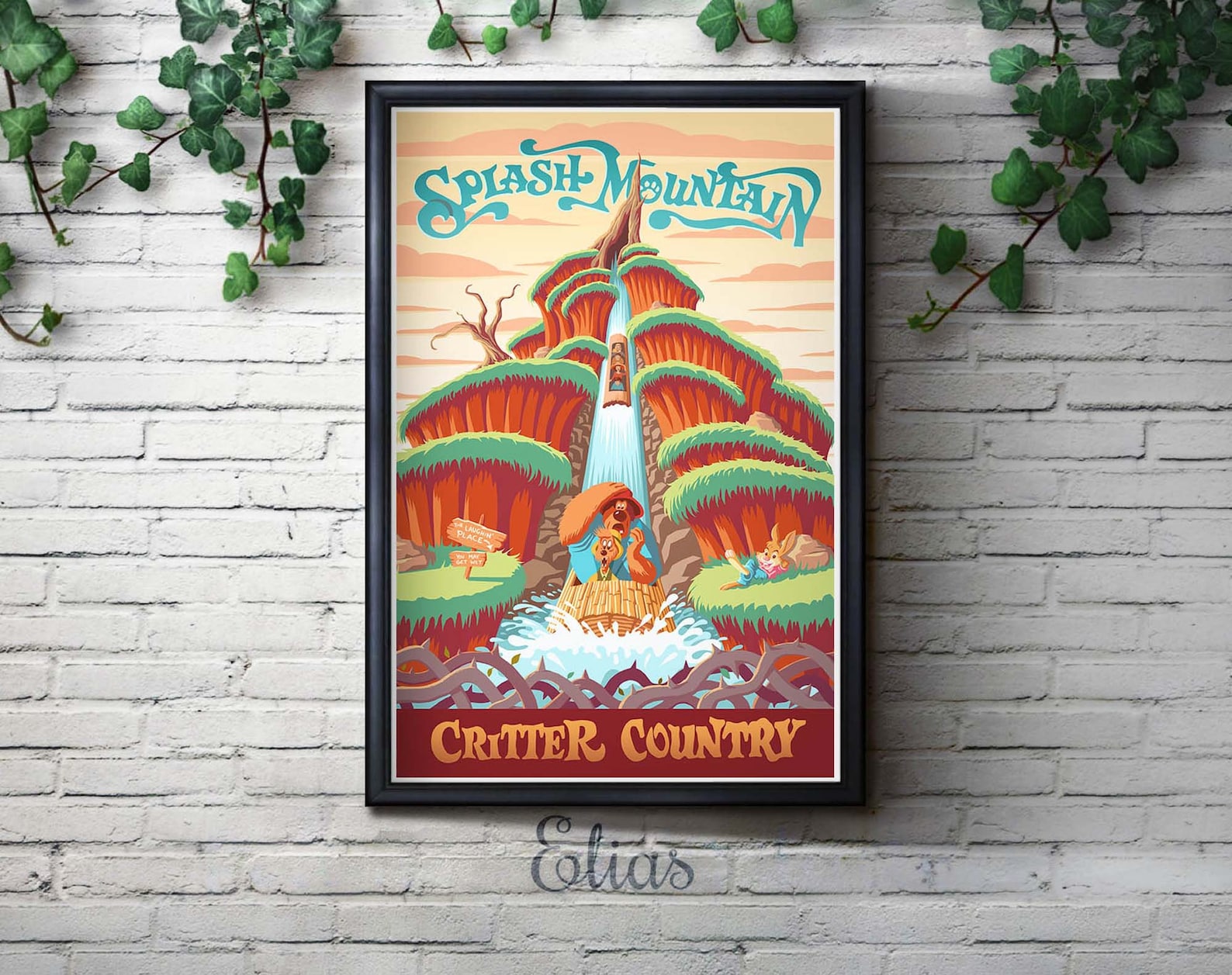Vintage Style Disneyland Splash Mountain Attraction Poster - Etsy