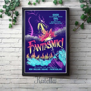 Fantasmic Vintage Disneyland Show Poster Giclée Wall Art, Great for ...