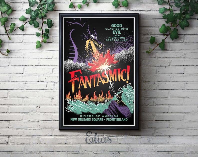 Fantasmic Vintage Disneyland Show Poster Giclée Wall Art, Great for ...