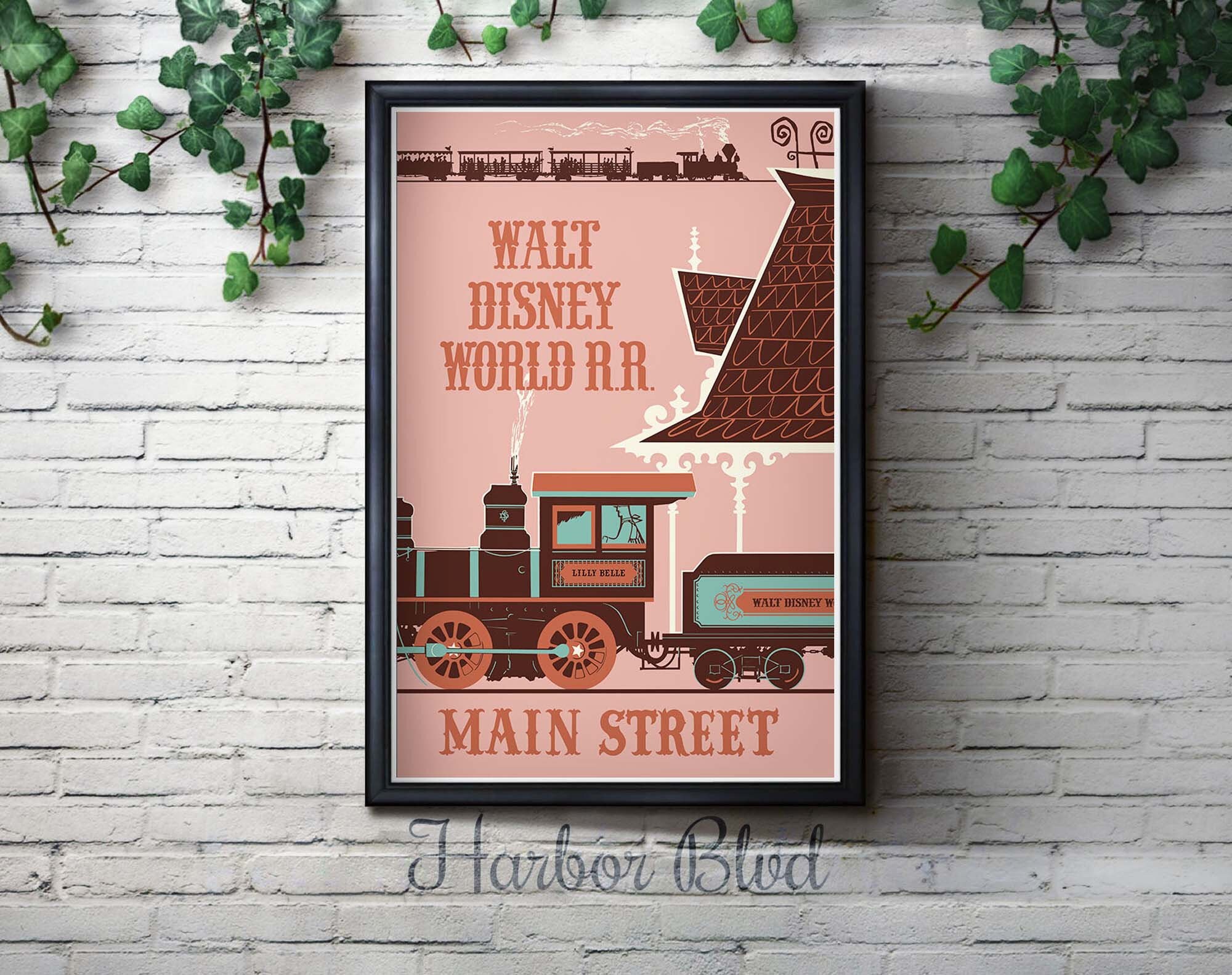 Vintage Walt Disney World Railroad Attraction Poster, Disney, Nursery ...
