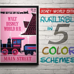 Vintage Walt Disney World Railroad Attraction Poster, Disney, Nursery ...