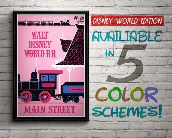 Vintage Walt Disney World Railroad Attraction Poster Disney - Etsy