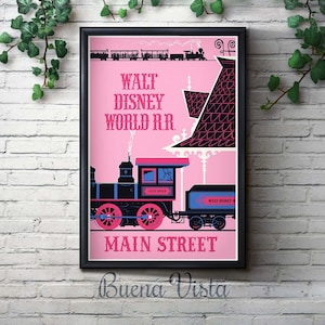 Vintage Walt Disney World Railroad Attraction Poster, Disney, Nursery ...